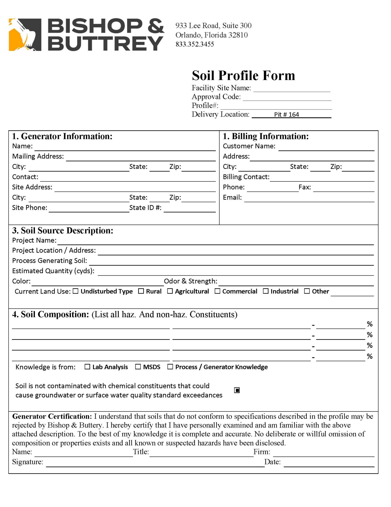 Soil Profile form – Bishop & Buttrey